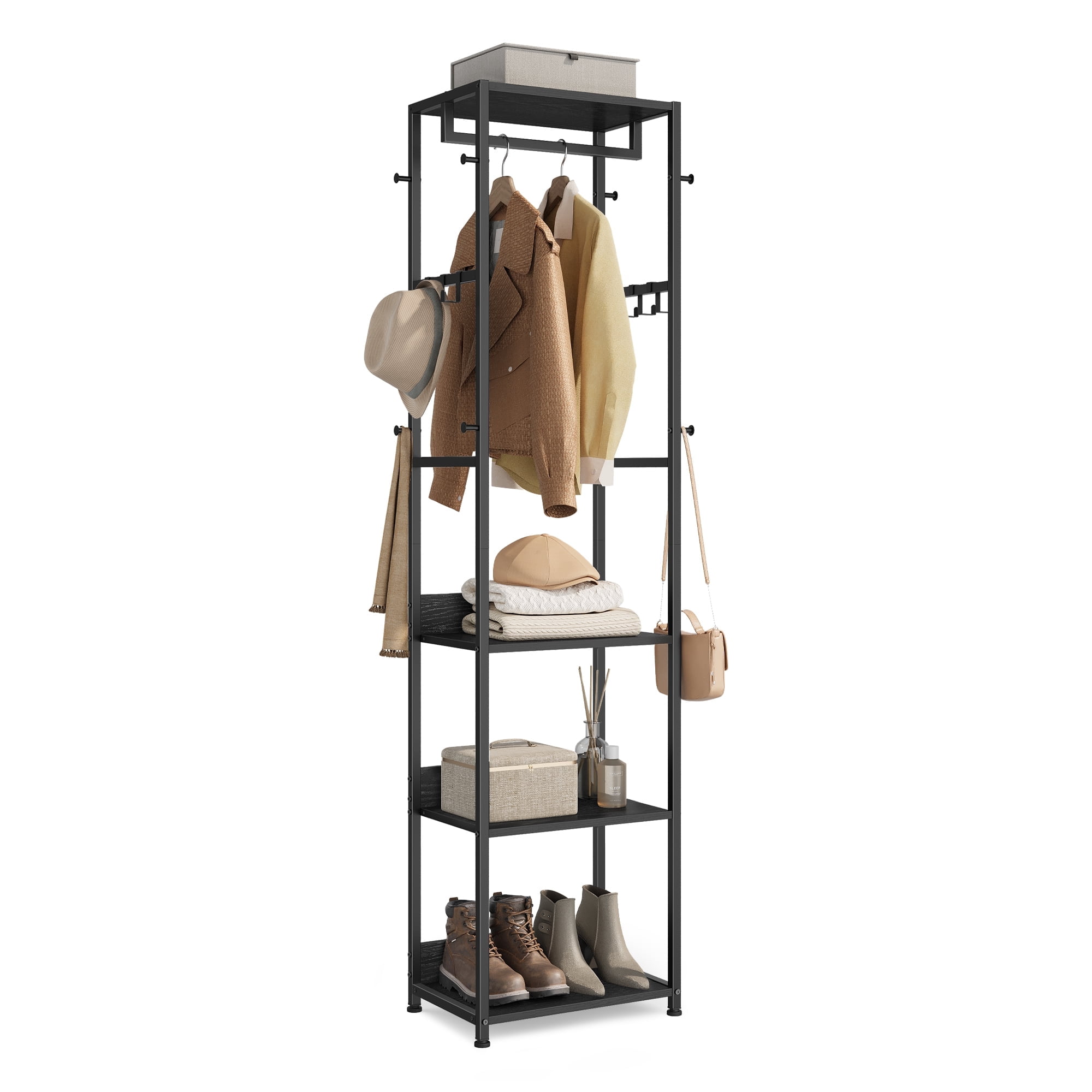 VASAGLE Freestanding Portable Closet, Clothes Rack with Shelves ...