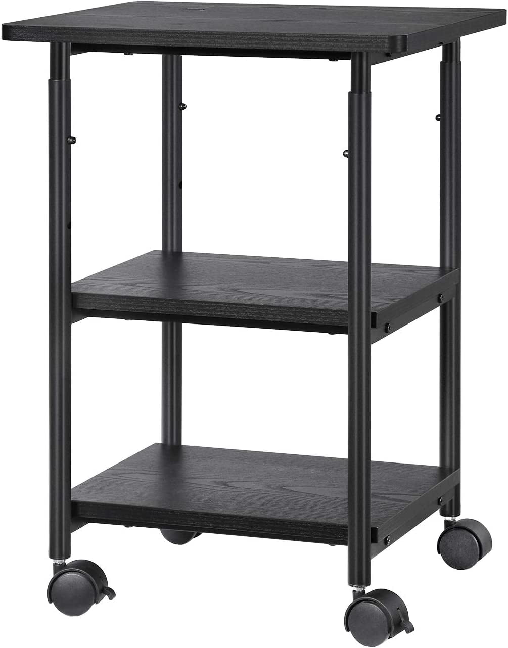 VASAGLE Industrial Printer Stand 3-Tier Machine Cart with Wheels and ...