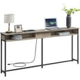 VASAGLE Console Table with 2 Outlets & 2 USB Ports, Entryway Table ...