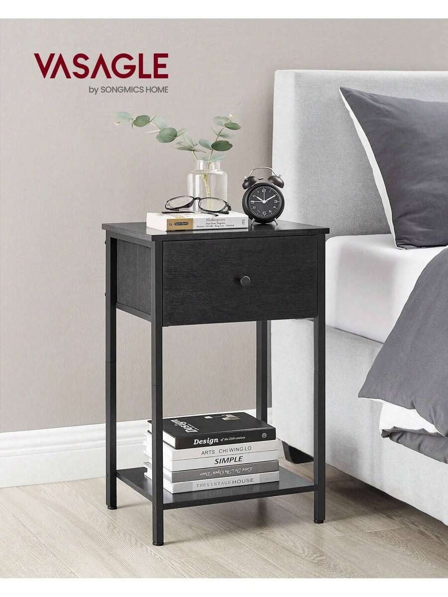 VASAGLE Nightstand With Drawer, End Table, Bed Side Table, Small Table ...