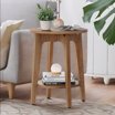 Powell End Circle Wooden Round Side Table with Shelf, Multiple Colors ...
