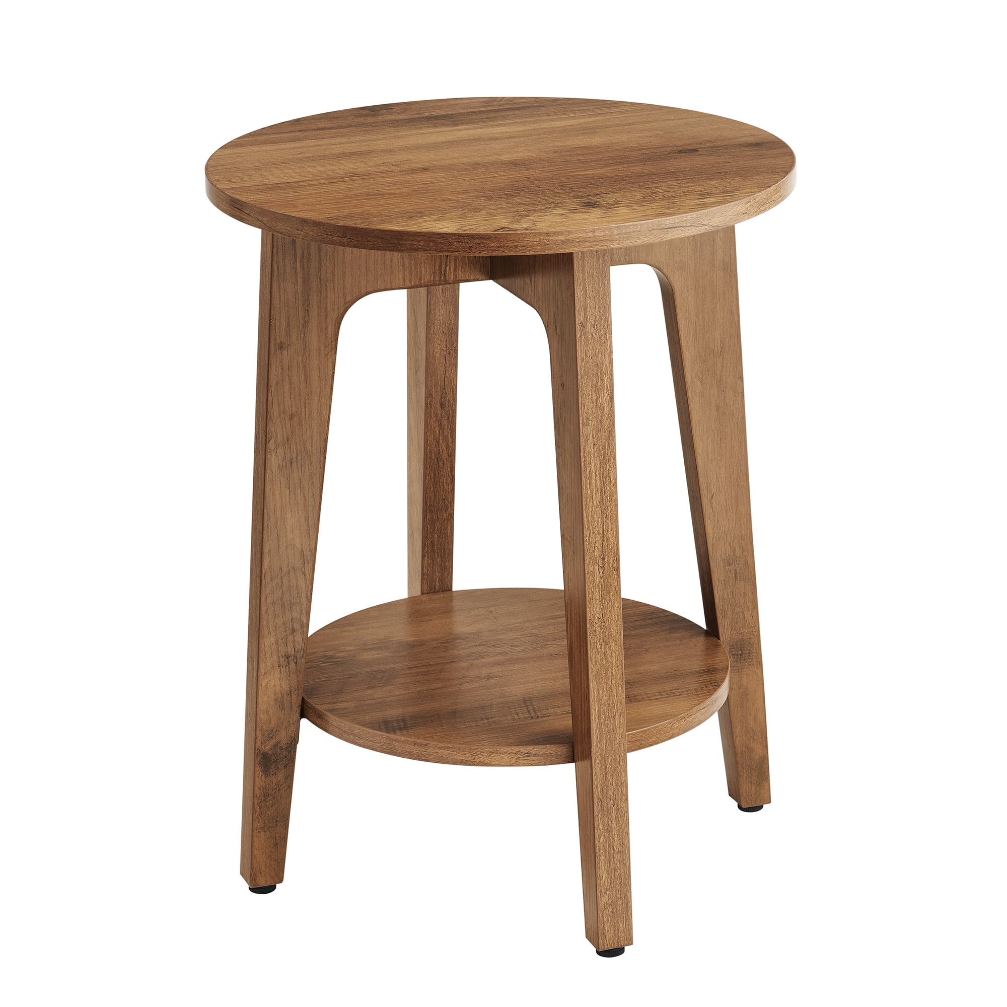 VASAGLE Round Side Table with Lower Shelf End Table for Small Spaces ...