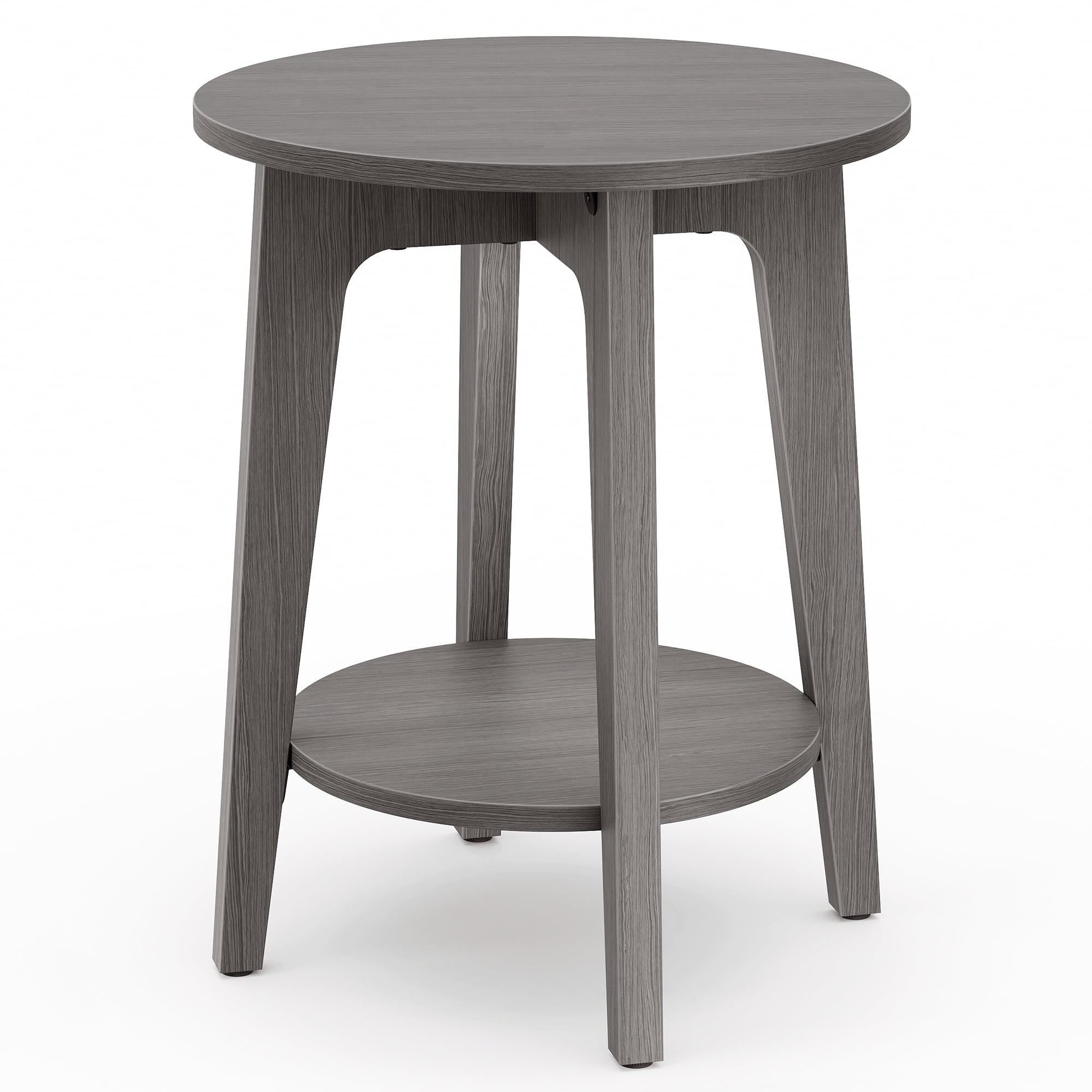 VASAGLE Round Side Table with Lower Shelf End Table for Small Spaces ...