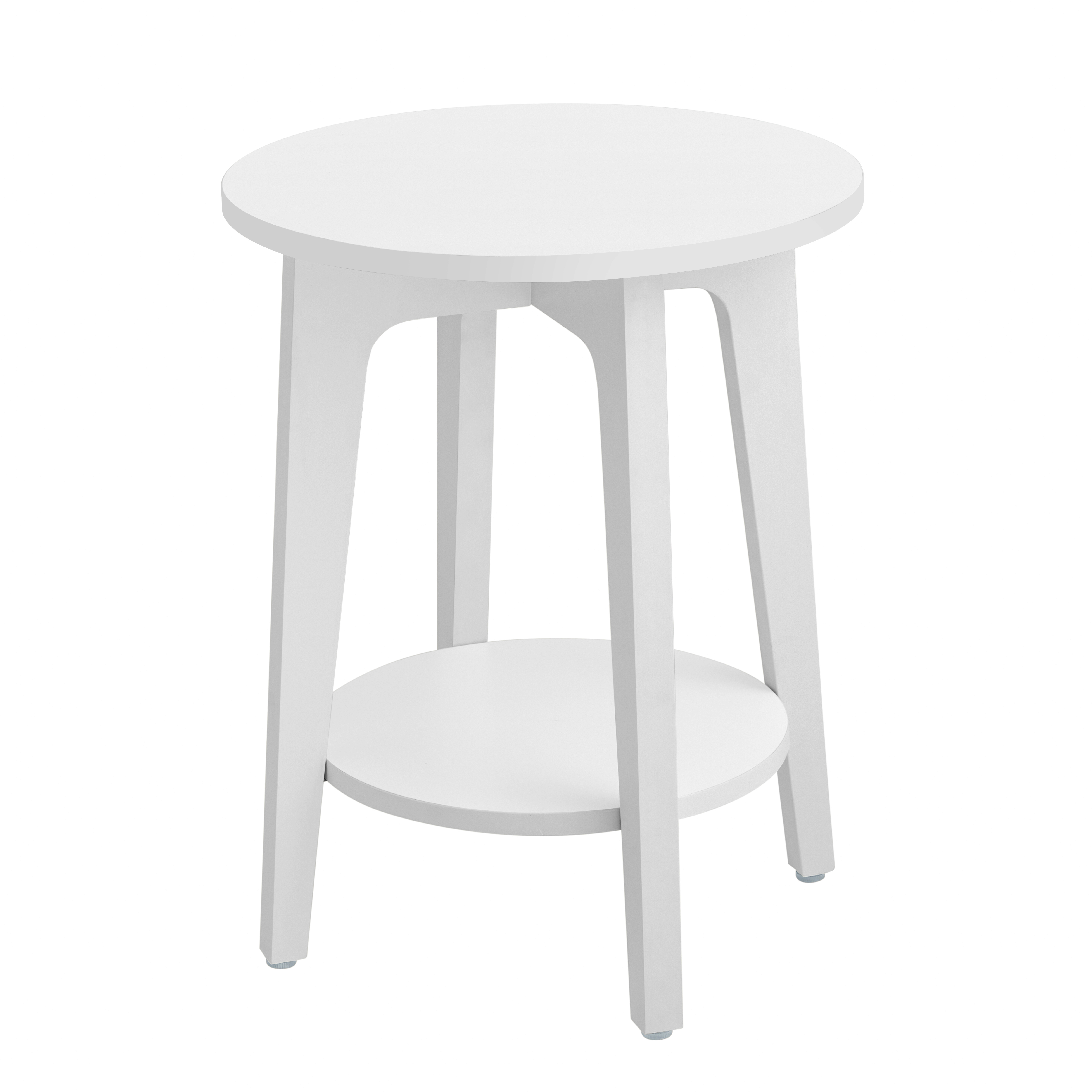 VASAGLE Round Side Table with Lower Shelf End Table for Small Spaces ...