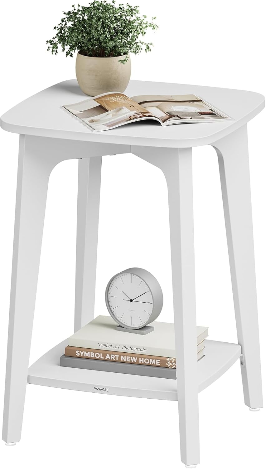 VASAGLE Side Table, Small Square End Table with Lower Shelf, Nightstand ...
