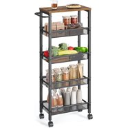 JRHRXXY 6 Tier Storage Trolley, Metal Rolling Cart with Lockable Wheels ...