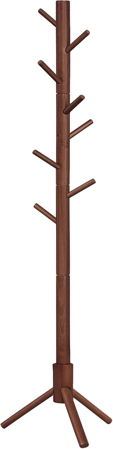 VASAGLE Solid Wood Coat Rack, Free Standing Tree-Shaped Coat Rack with ...