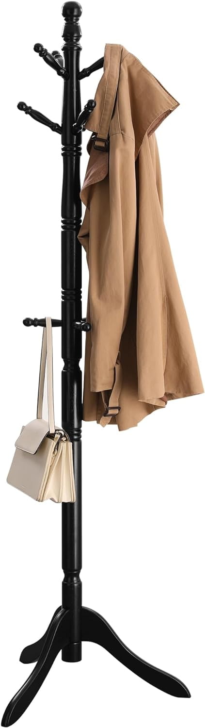 VASAGLE Solid Wood Coat Rack and Stand, Free Standing HallCoat Tree ...