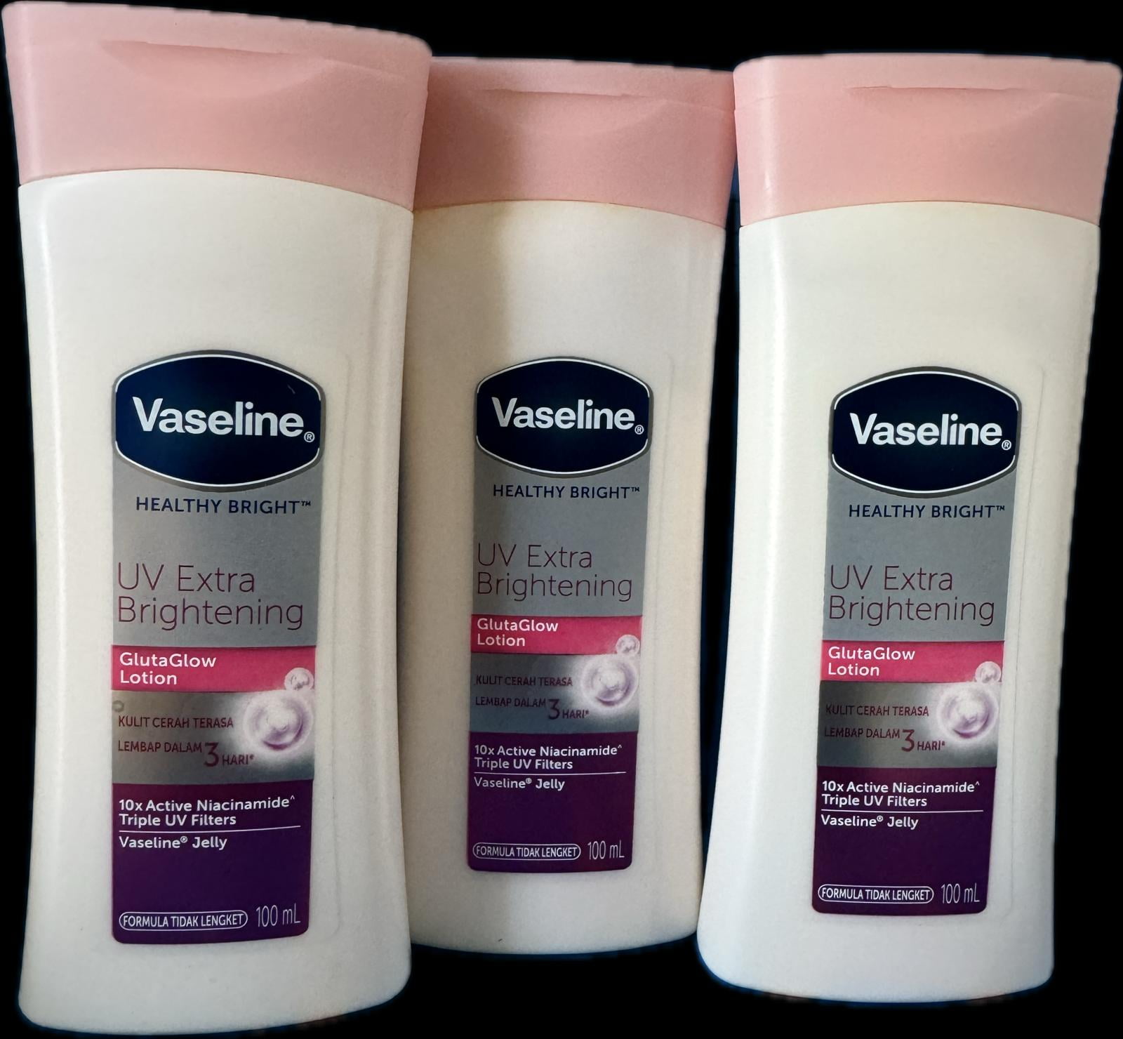 VASELINE HEALTHY BRIGHT UV EXTRA BRIGHTENING LOTION 3BOTTLES 100ML - Walmart.com