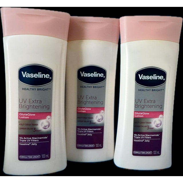 VASELINE HEALTHY BRIGHT UV EXTRA BRIGHTENING LOTION 3BOTTLES 100ML ...
