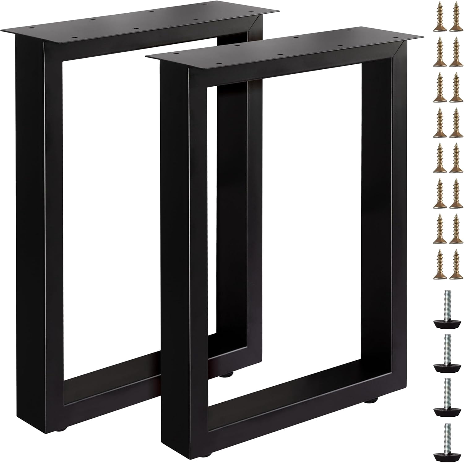 VASGOR 16-Inch Heavy-Duty Metal Table Legs (Set of 2), Black ...