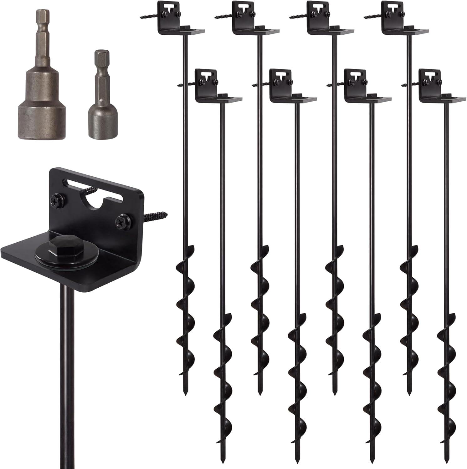 VASGOR 24” Mobile Home Anchors - Ground Anchor Screw in with Brackets ...