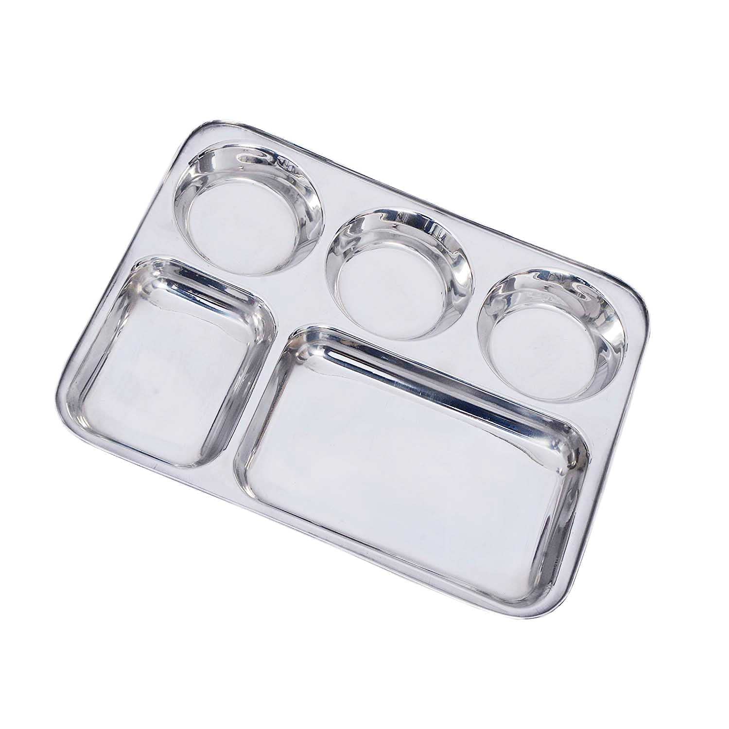VASHE JAGMOOLYA Products 5 in1 Compartment Divided Plate Bhojan Thali ...