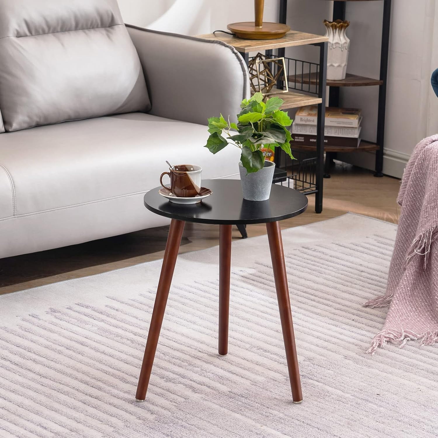 VASIL MART Wooden Coffee Table End Table Round Coffee Table Side Tables ...