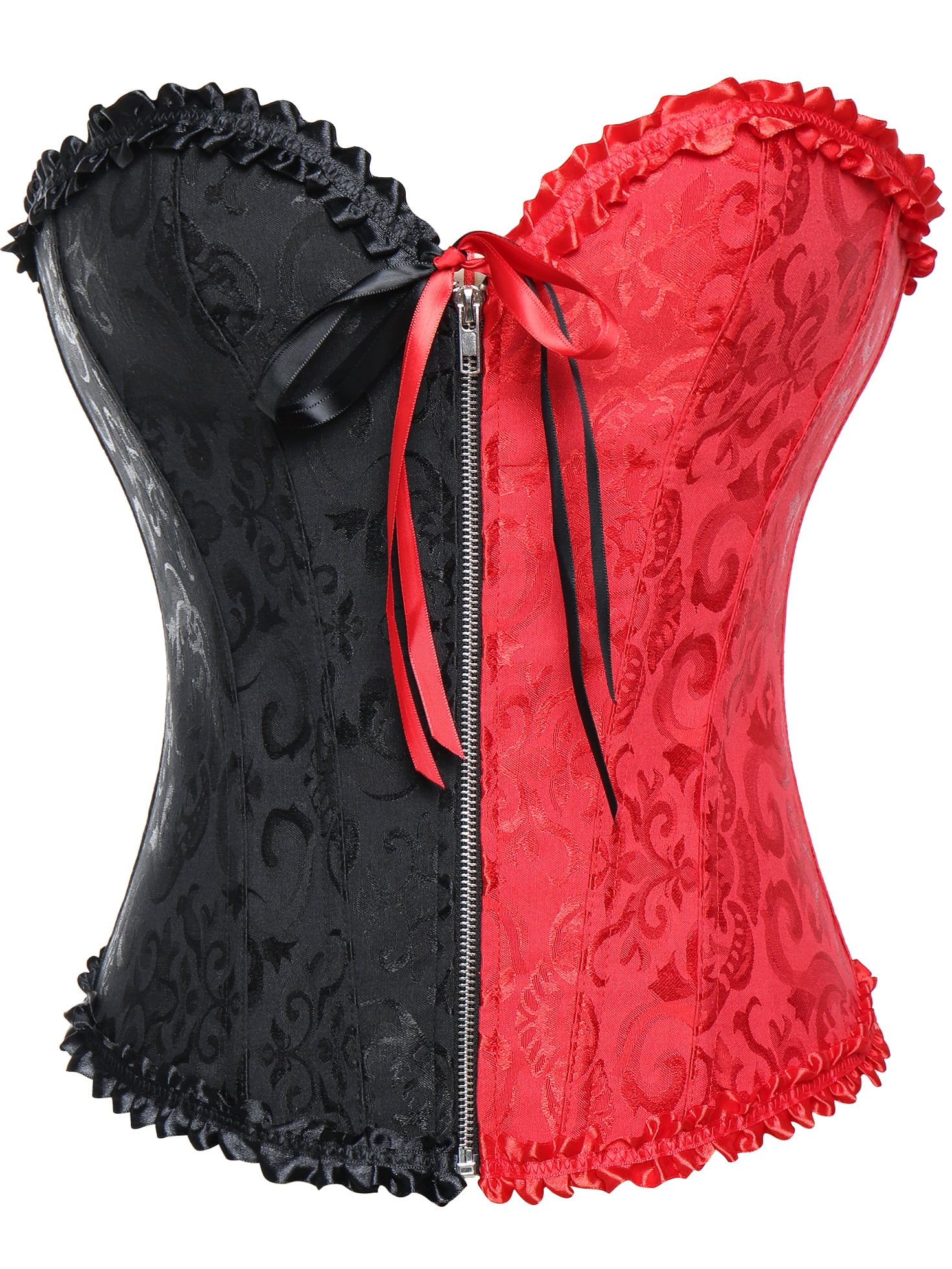 VASLANDA Women's Lace up Boned Sexy Plus Size Overbust Corset Bustier ...