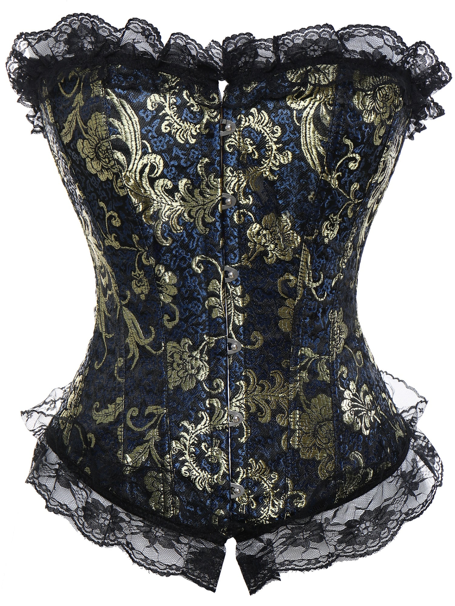 VASLANDA Women's Lace up Boned Sexy Plus Size Overbust Corset Bustier ...