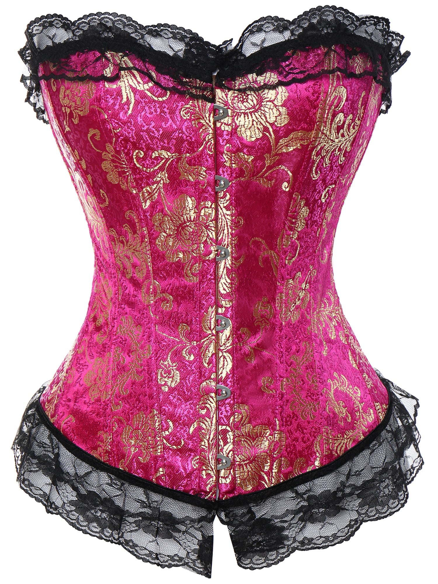 VASLANDA Women's Lace up Boned Sexy Plus Size Overbust Corset Bustier ...