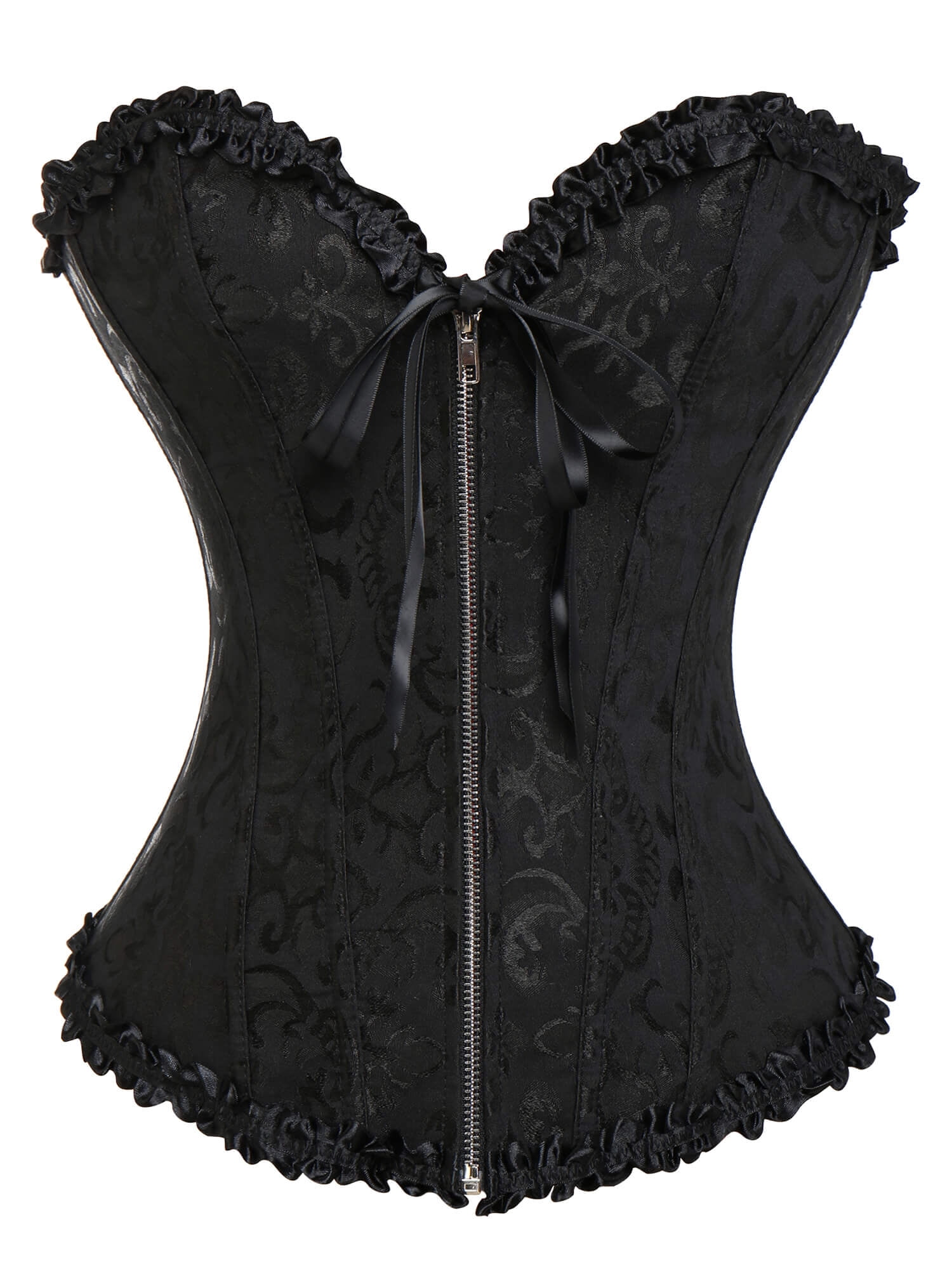 VASLANDA Women's Lace up Boned Plus Size Overbust Corset Bustier Top ...