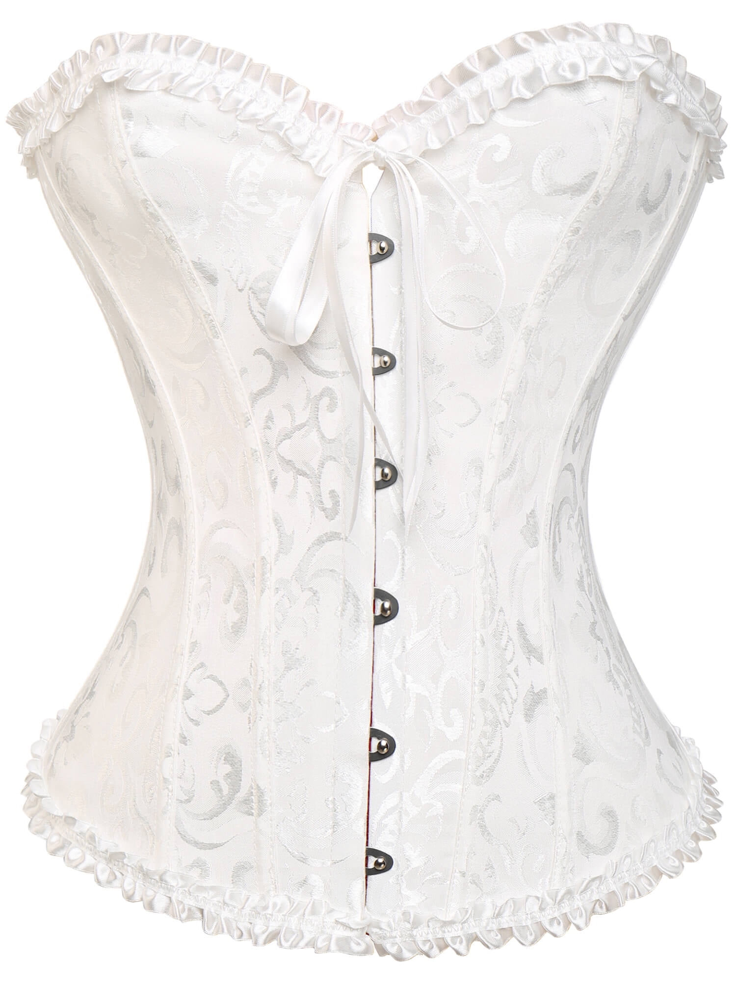 VASLANDA Women's Lace up Boned Plus Size Overbust Corset Bustier Top ...