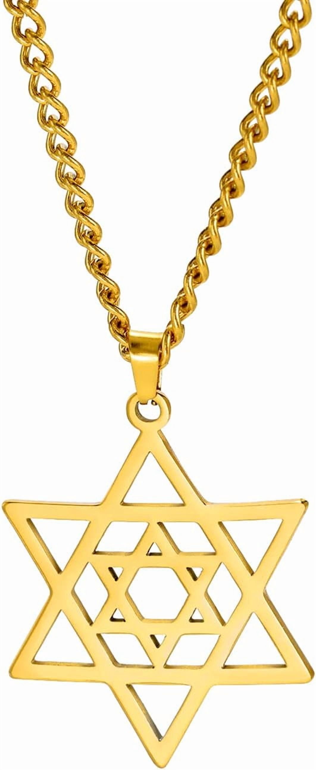 VASSAGO Star Of David Necklace For Men Women Six Point Jewish Star ...