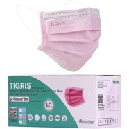 NEW Protective Disposable Pink Face Mouth Mask, 3-Ply Ear Loop, Dust ...