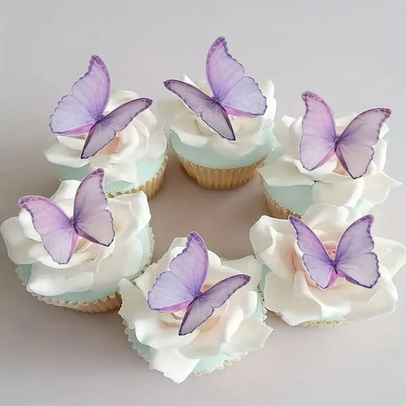 Vacemry Bow Cupcake Topper, Handcrafted Satin Bow Toppers for Baking ...