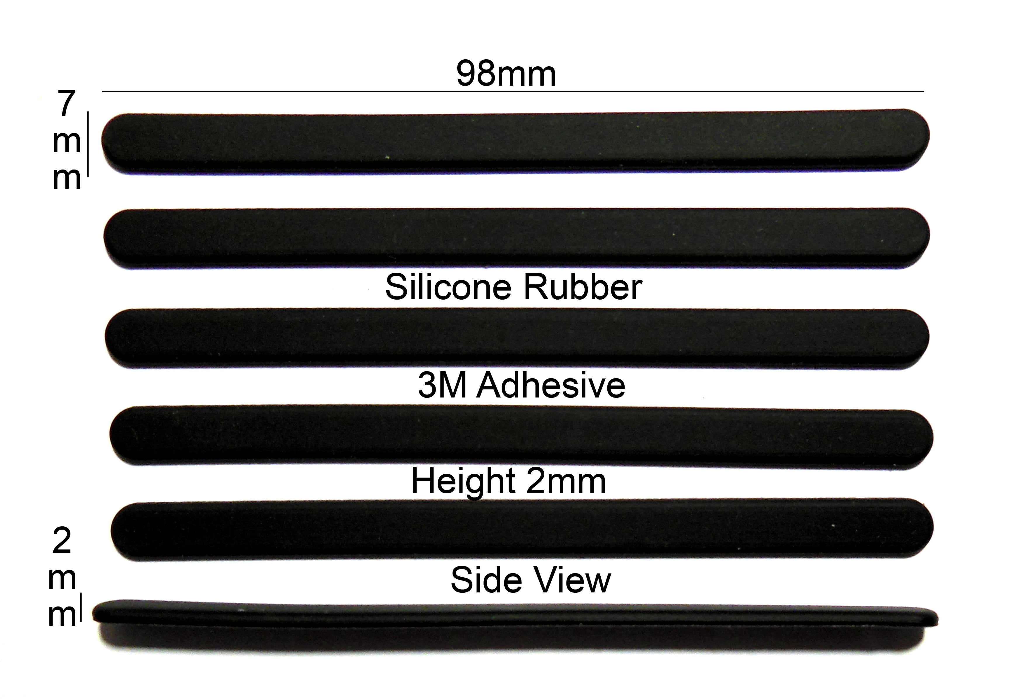 VATH Made Self Adhesive Silicone Rubber Feet Set 98mm(L) x 7mm(W) x 2mm ...