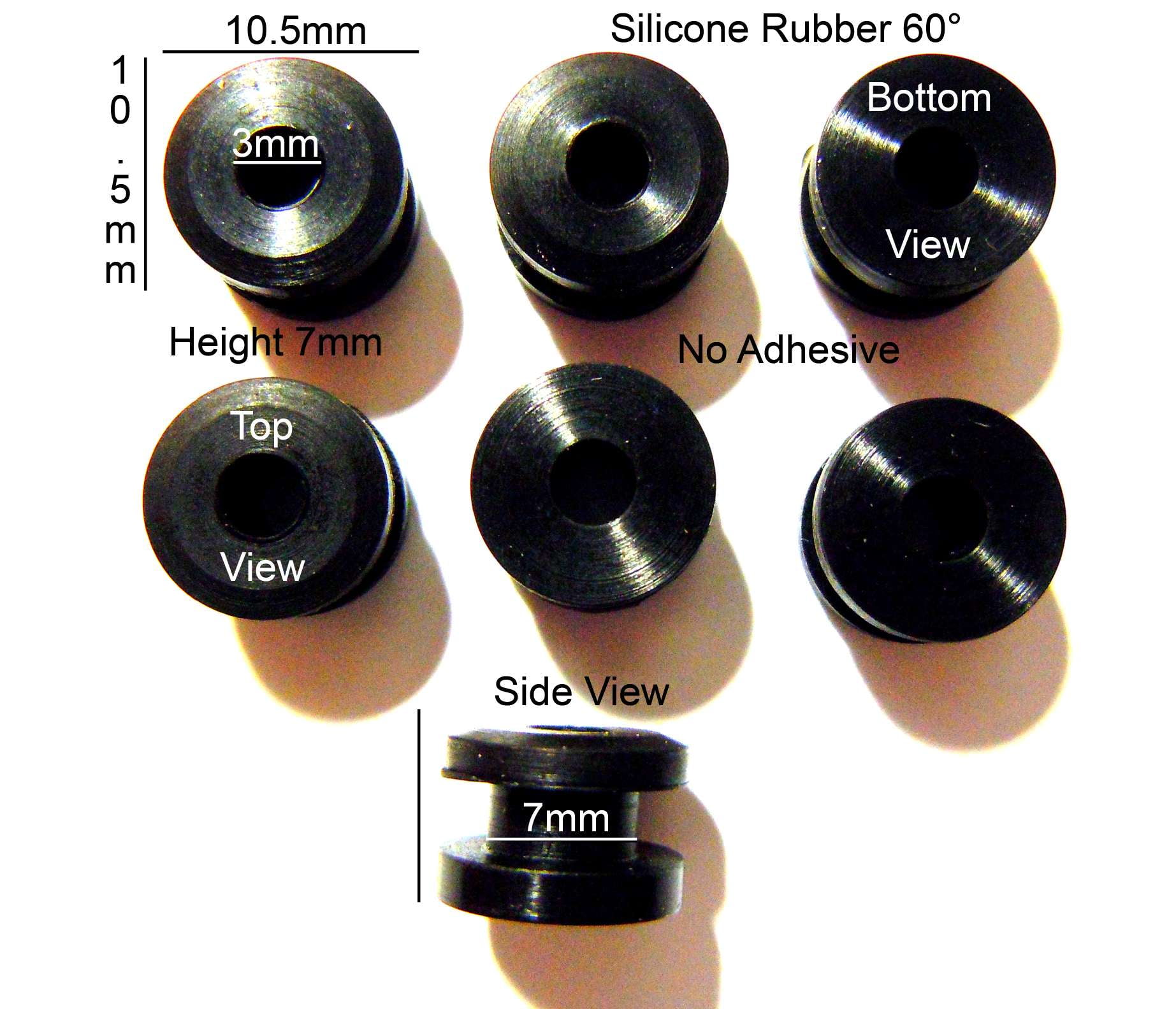 VATH Made Silicone Rubber Spacer 10.5mm(L) x 10.5mm(W) x 7mm(H) 6pcs ...