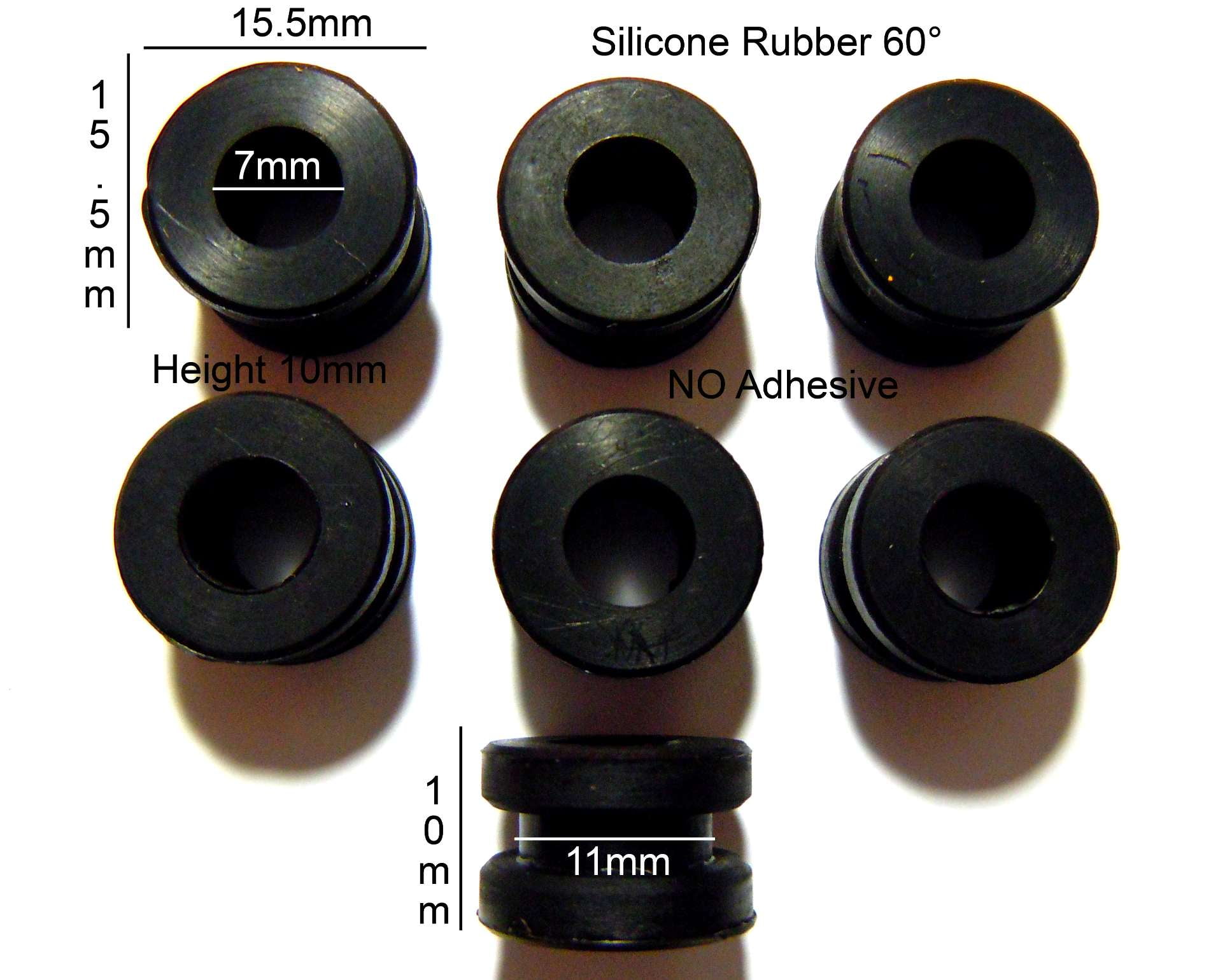 VATH Made Silicone Rubber Spacer 15.5mm(L) x 15.5mm(W) x 10mm(H) 6pcs ...