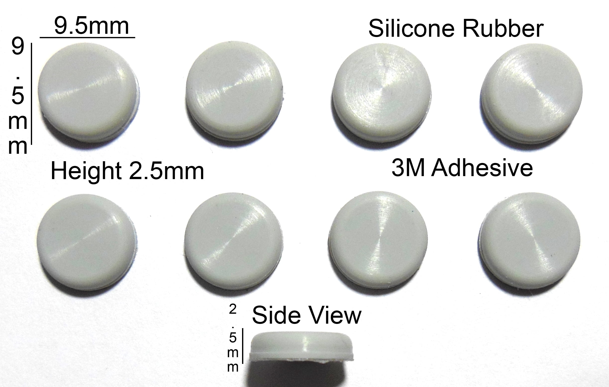 VATH Self Adhesive Silicone Rubber Feet 9.5mm(L)x 9.5mm(W)x 2.5mm(H ...