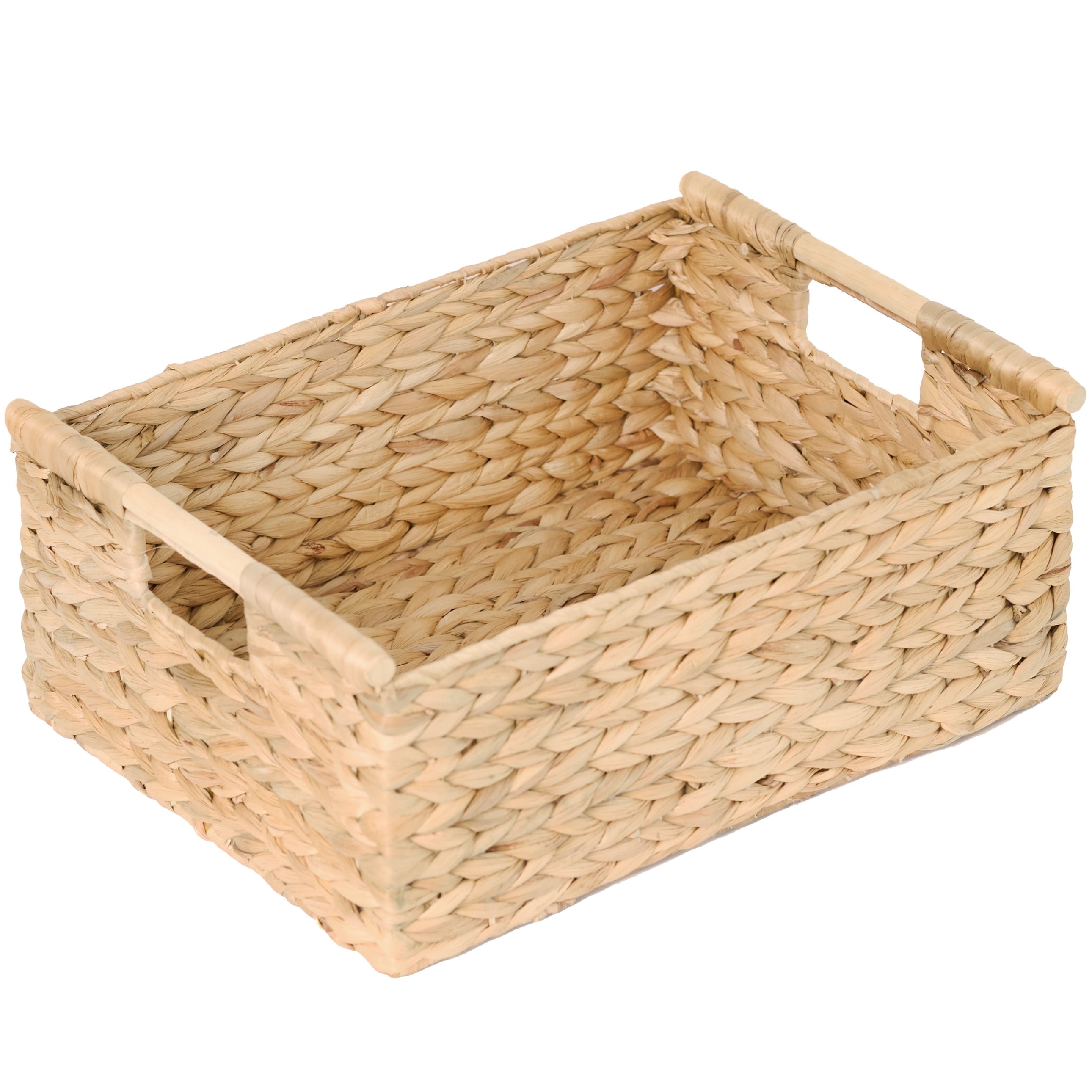 VATIMA Extra Large Wicker Basket Rectangular with Wooden Handles for ...