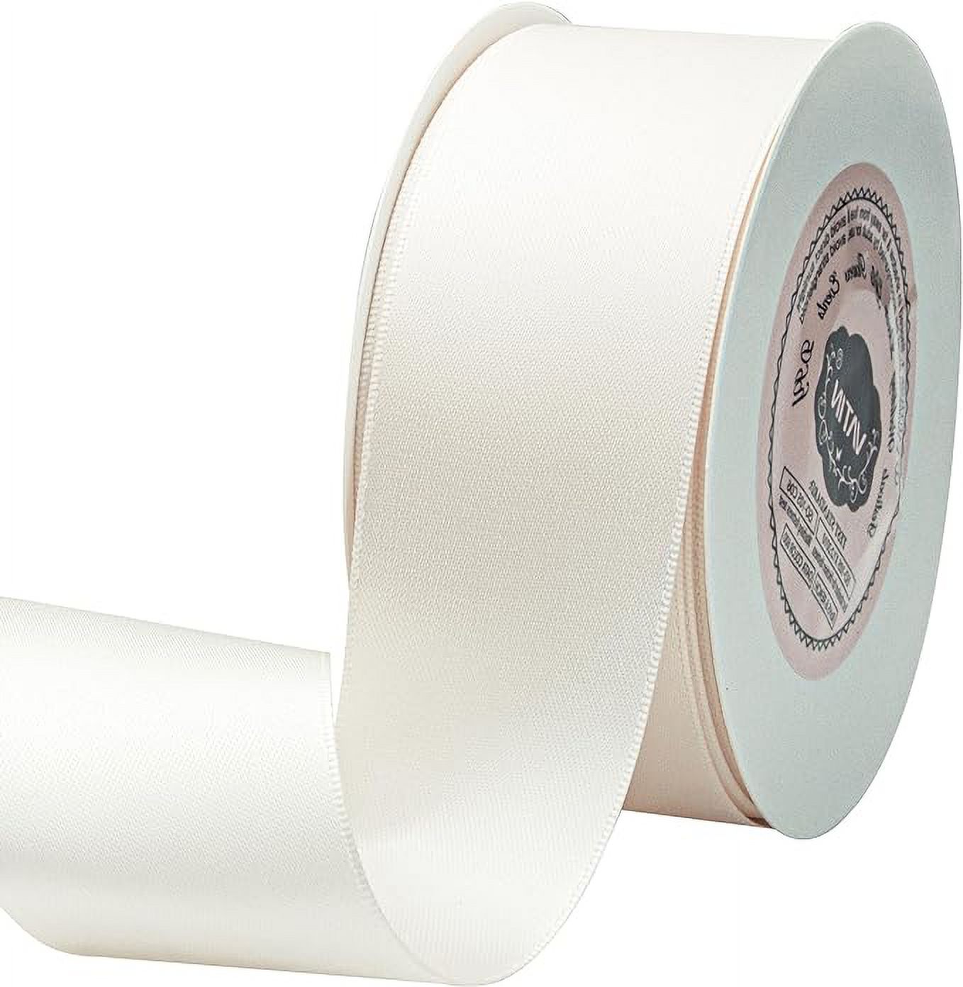 VATIN 1-1/2" Wide Double Faced Polyester Ivory/Antique White/Beige ...