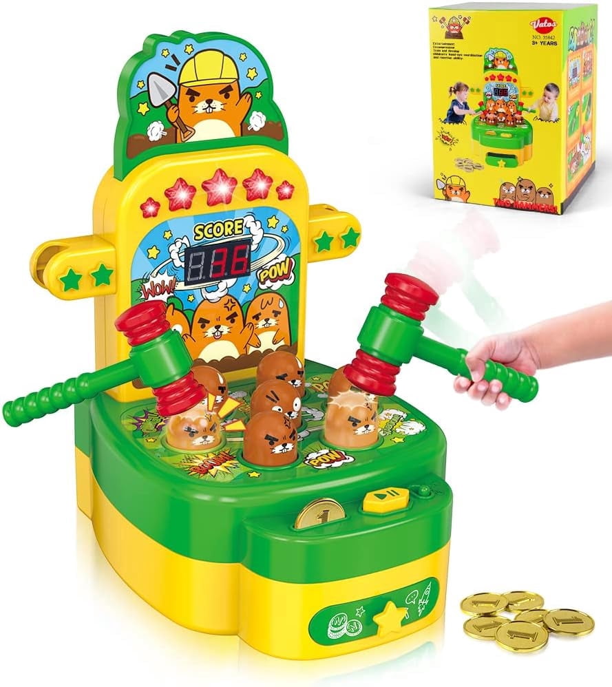 VATOS Mini Electronic Hammer Game Toy for Kids, Interactive Arcade ...