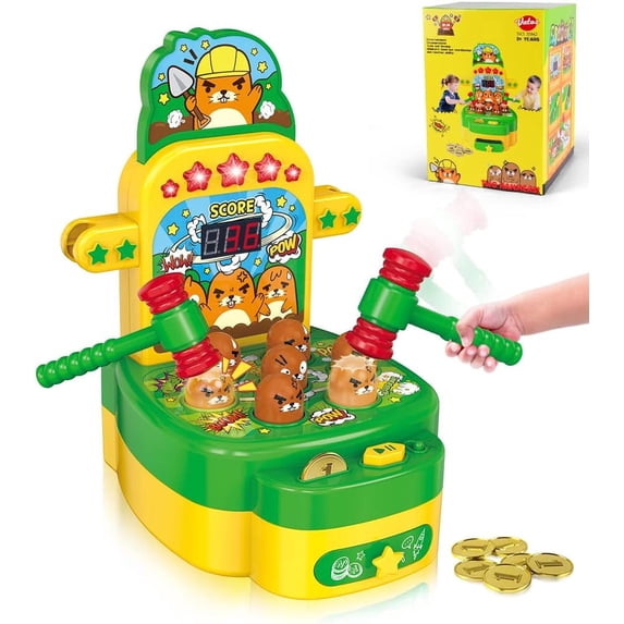 VATOS Mini Electronic Hammer Game Toy for Kids, Interactive Arcade ...