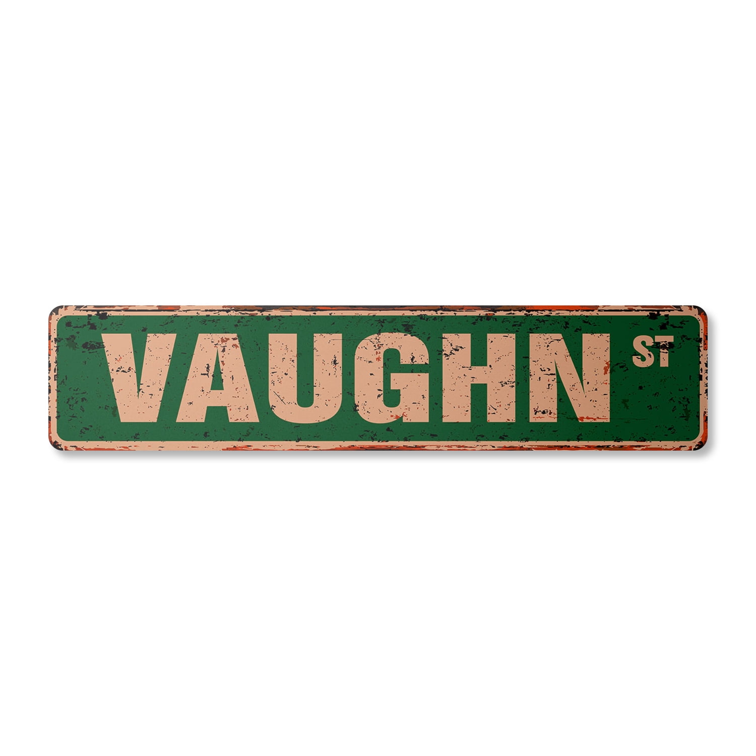 VAUGHN Vintage Aluminum Street Sign Childrens Name Room Metal Sign ...