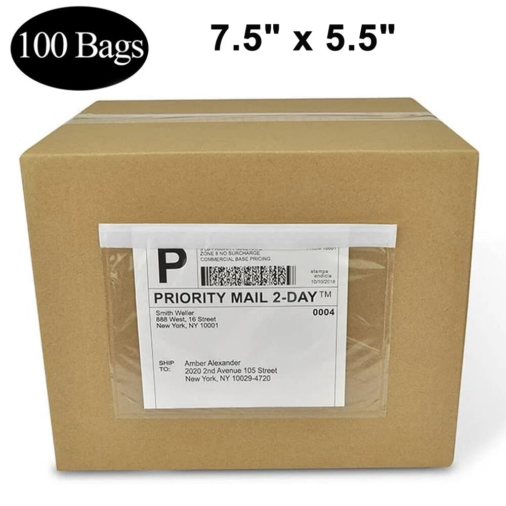 VAULT- 100 7.5X5.5 Clear Packing List Invoice Label Pouches Shipping ...
