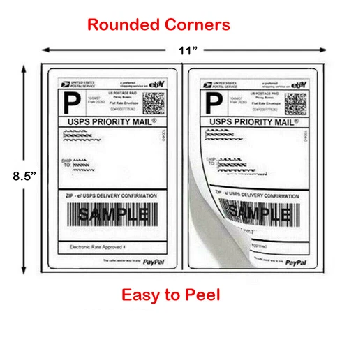 VAULT- 200 Pack Premium Shipping Labels Half Sheet 8.5X5.5 Self ...
