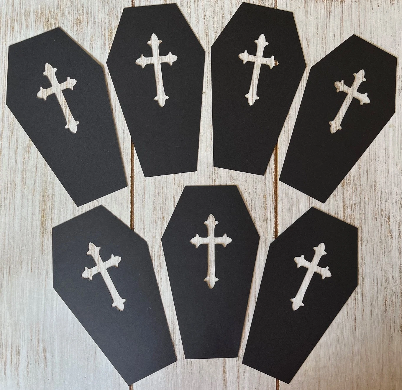 VAULT- 30 Pc Paper Coffin Cutouts Creepy Scary Table Decorations ...