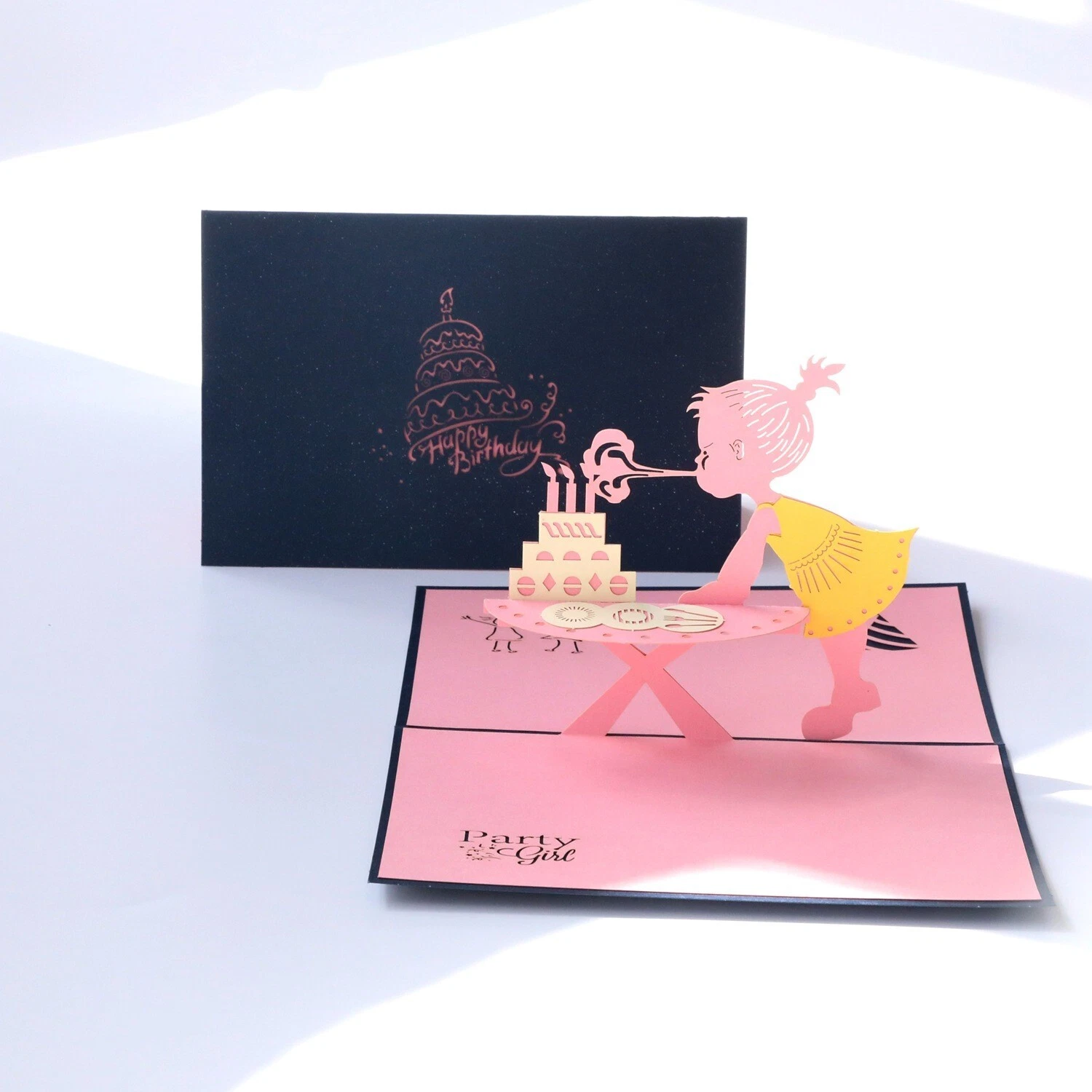 VAULT- Girl Blowing Candles On Birthday Cake - 3D Pop-Up Card: Birthday ...
