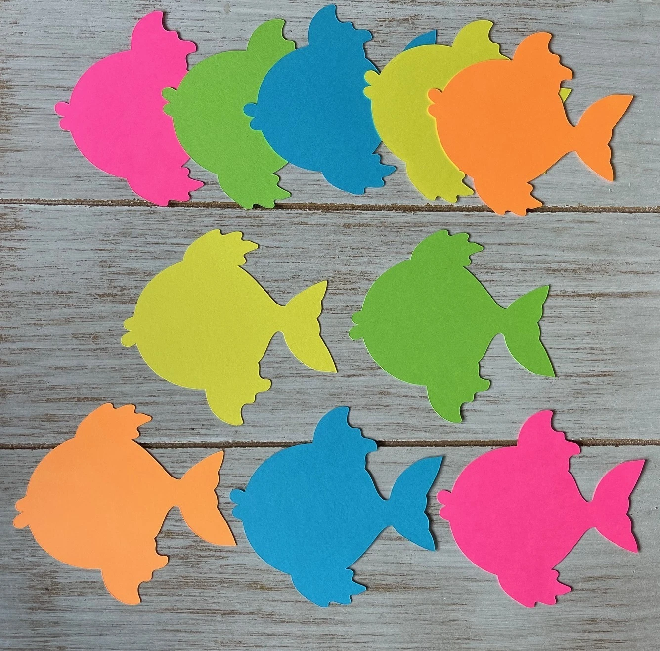 VAULT- Neon Fish Cutouts Birthday Baby Party Decorations Bulletin Board ...