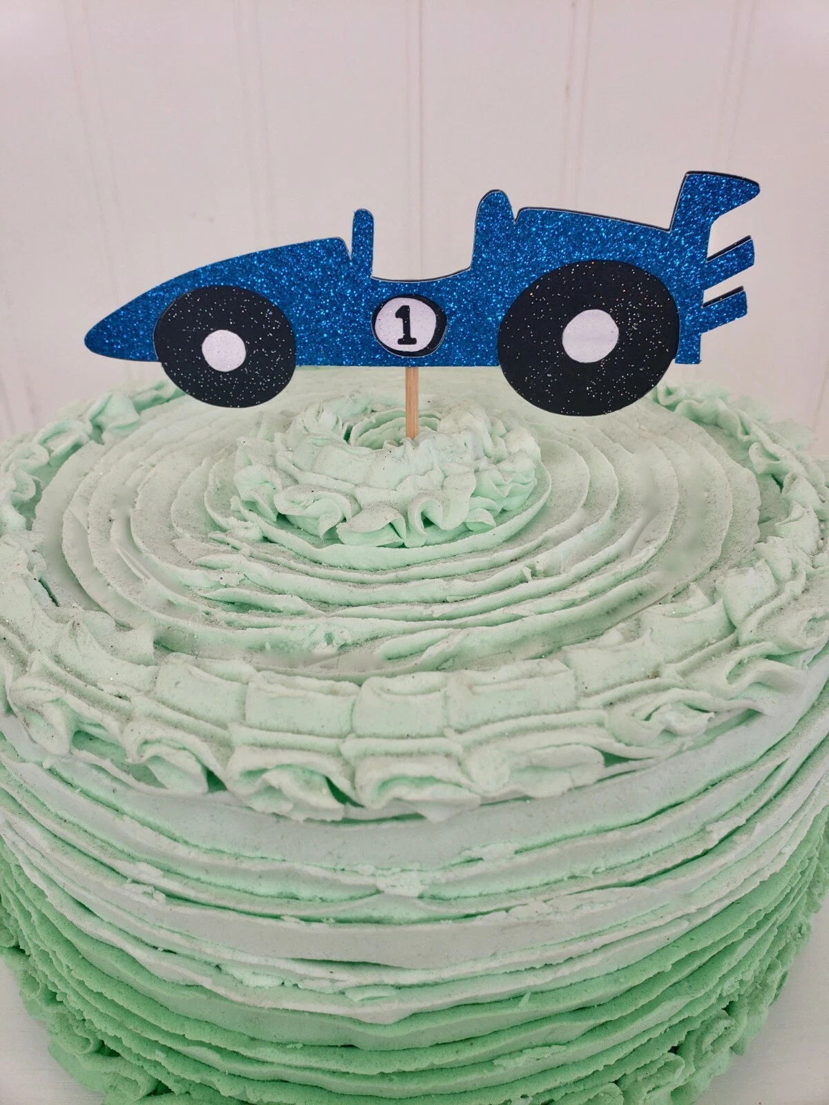 VAULT- Race Car Cake Topper In Blue. Racing Cake Topper. Smash Cake ...