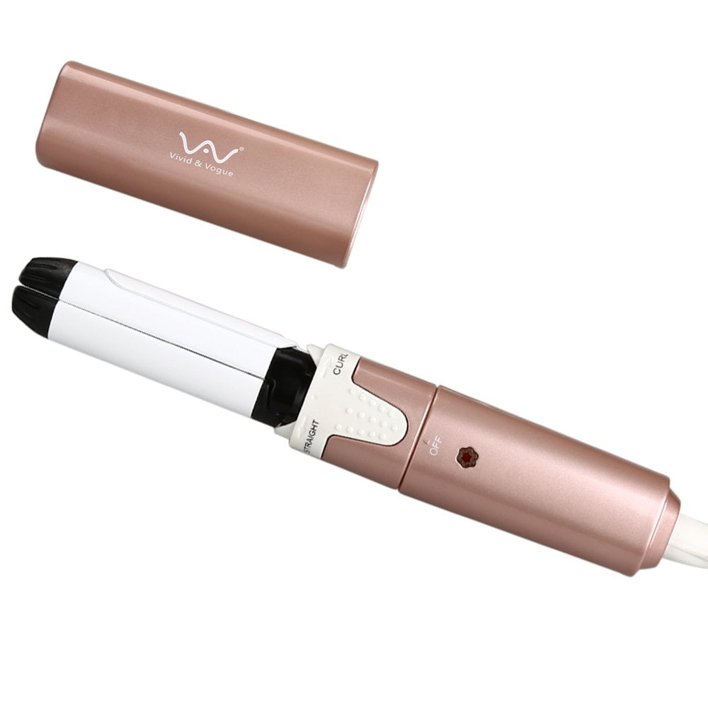 VAV 2 in 1 Mini Hair Iron 1 Inch Hair Curler and Straightener, Ceramic ...