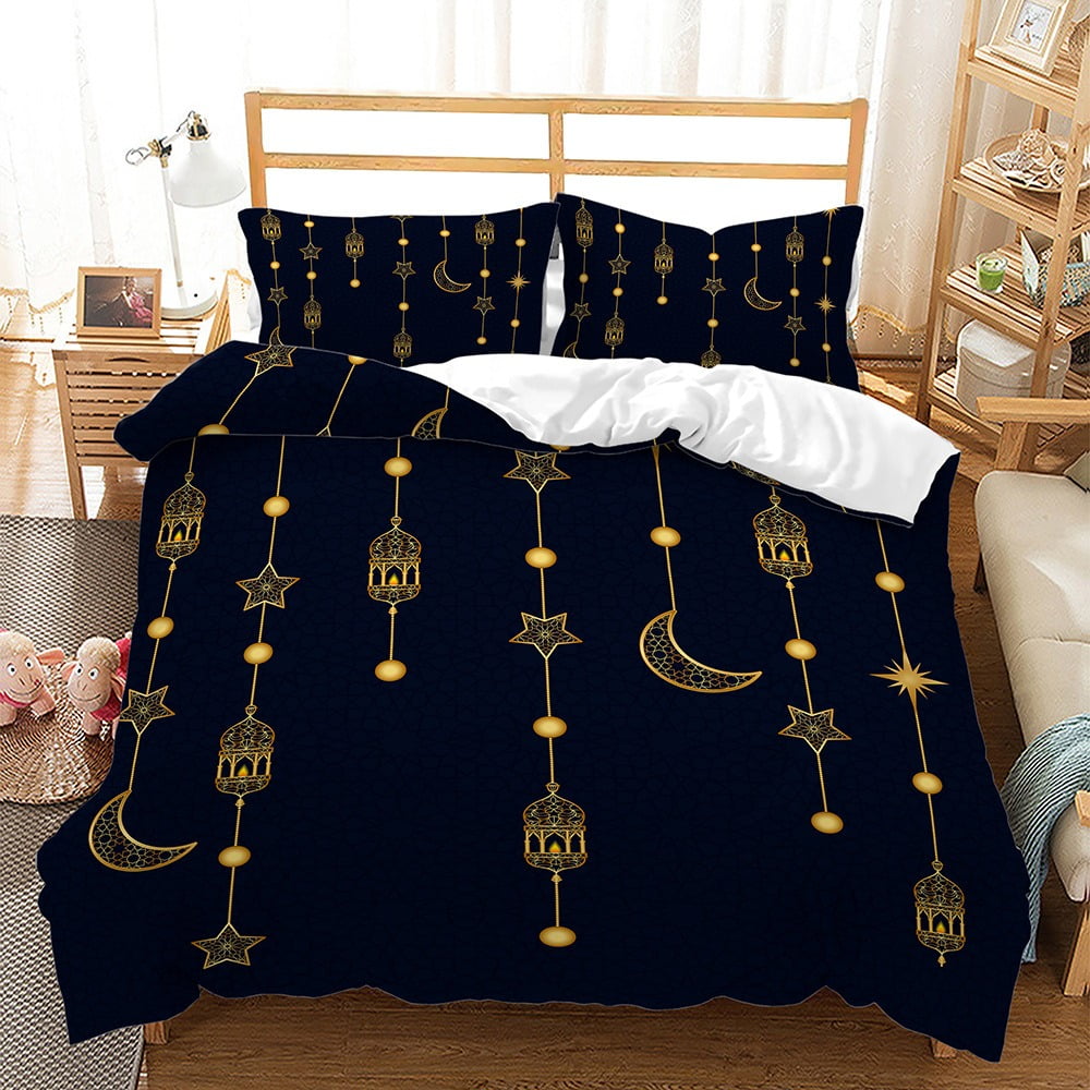 VAVIP 3D Black Good Night Theme Bedding Set Moon Dream Down Duvet Cover ...
