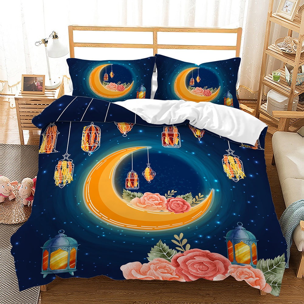 VAVIP 3D Moon Flower Bedding Set Good Night Theme Duvet Cover Pillow ...