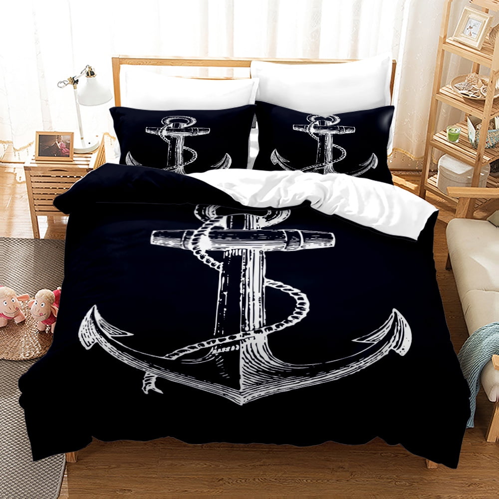 VAVIP Anchor Bedding Set 3D Navigation Theme Duvet Cover Pillow Case 2 ...