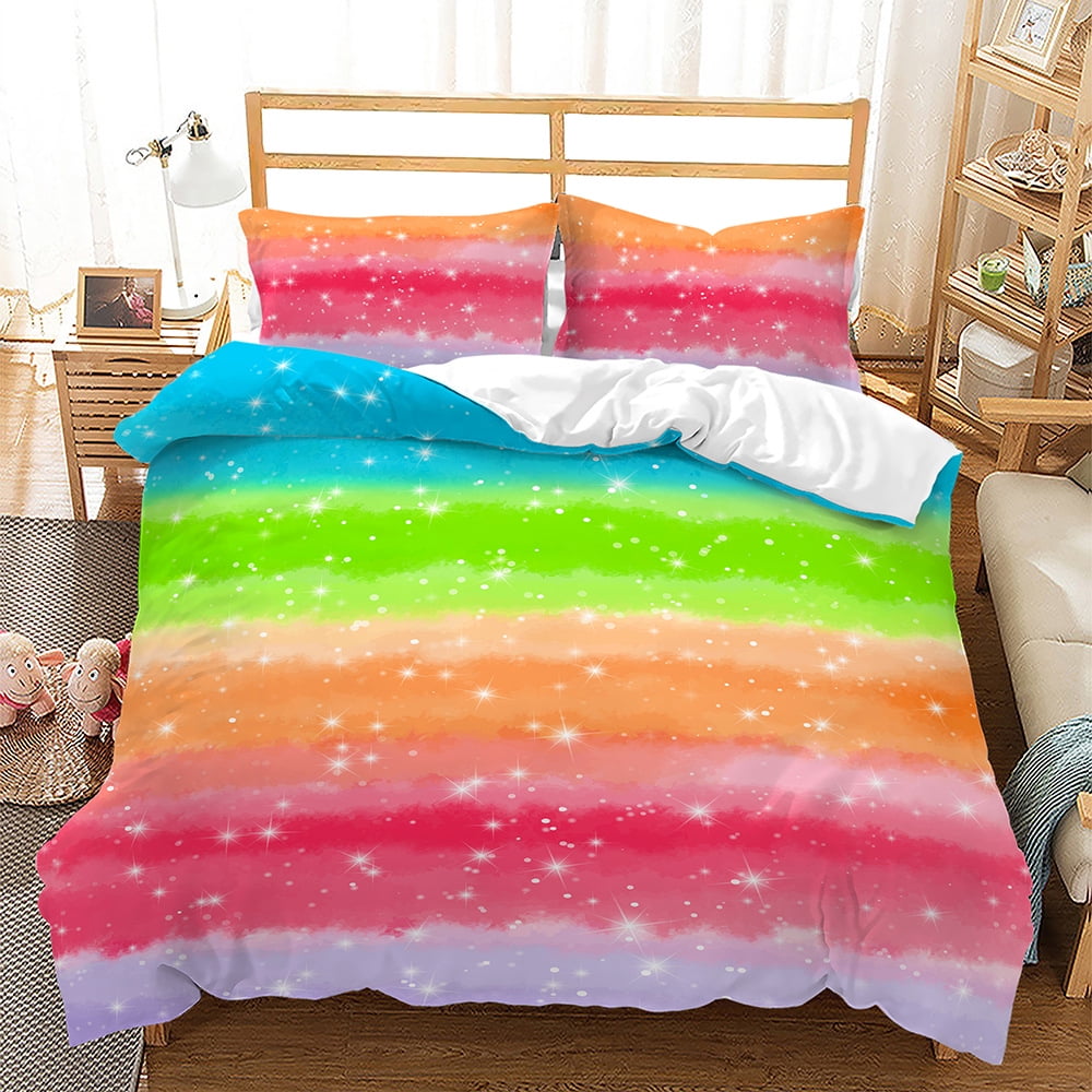 VAVIP Colorful Halo Dyed Bedding Set 3D Rainbow Color Duvet Cover ...