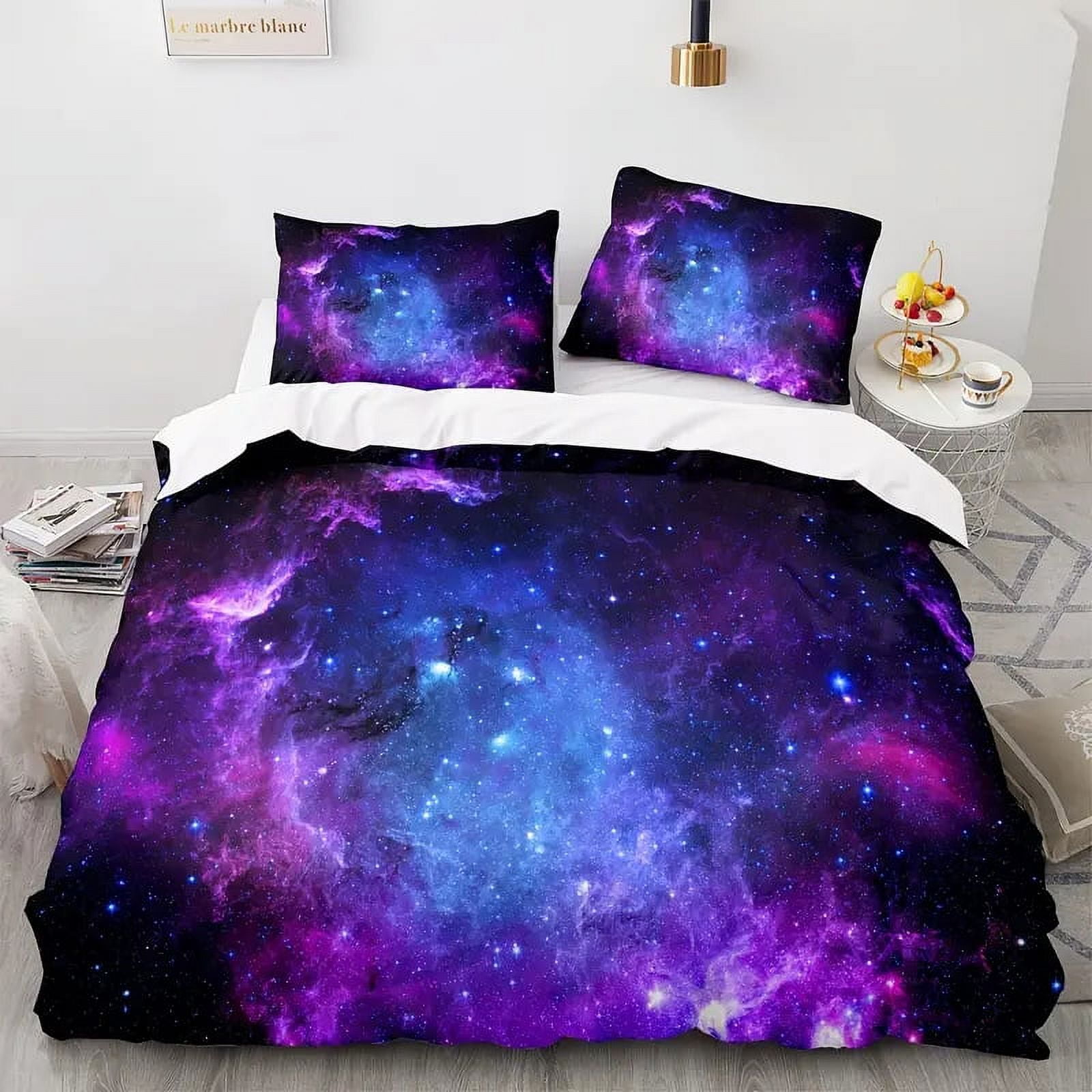 VAVIP Colorful Starry Sky Bedding Set 3D Quiet Universe Duvet Cover ...