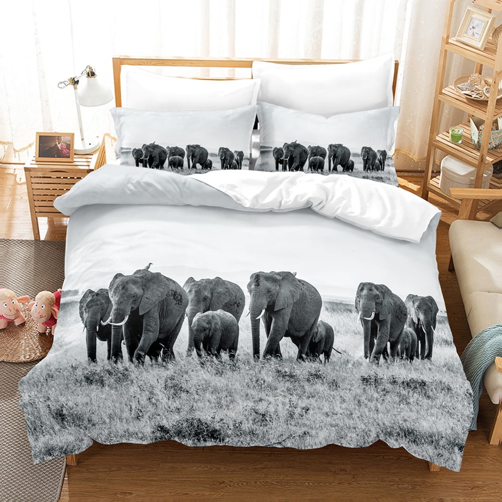 VAVIP Elephant Bedding Set 3D Large Animal Duvet Cover Pillowcase 2 ...