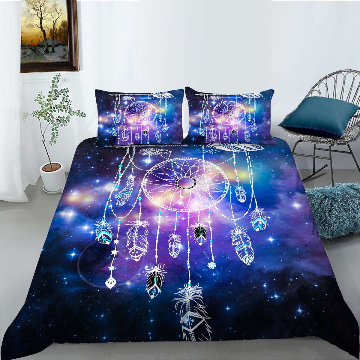 VAVIP Fantasy Starry Sky Bedding Set 3D Dream Catcher Net Down Duvet ...