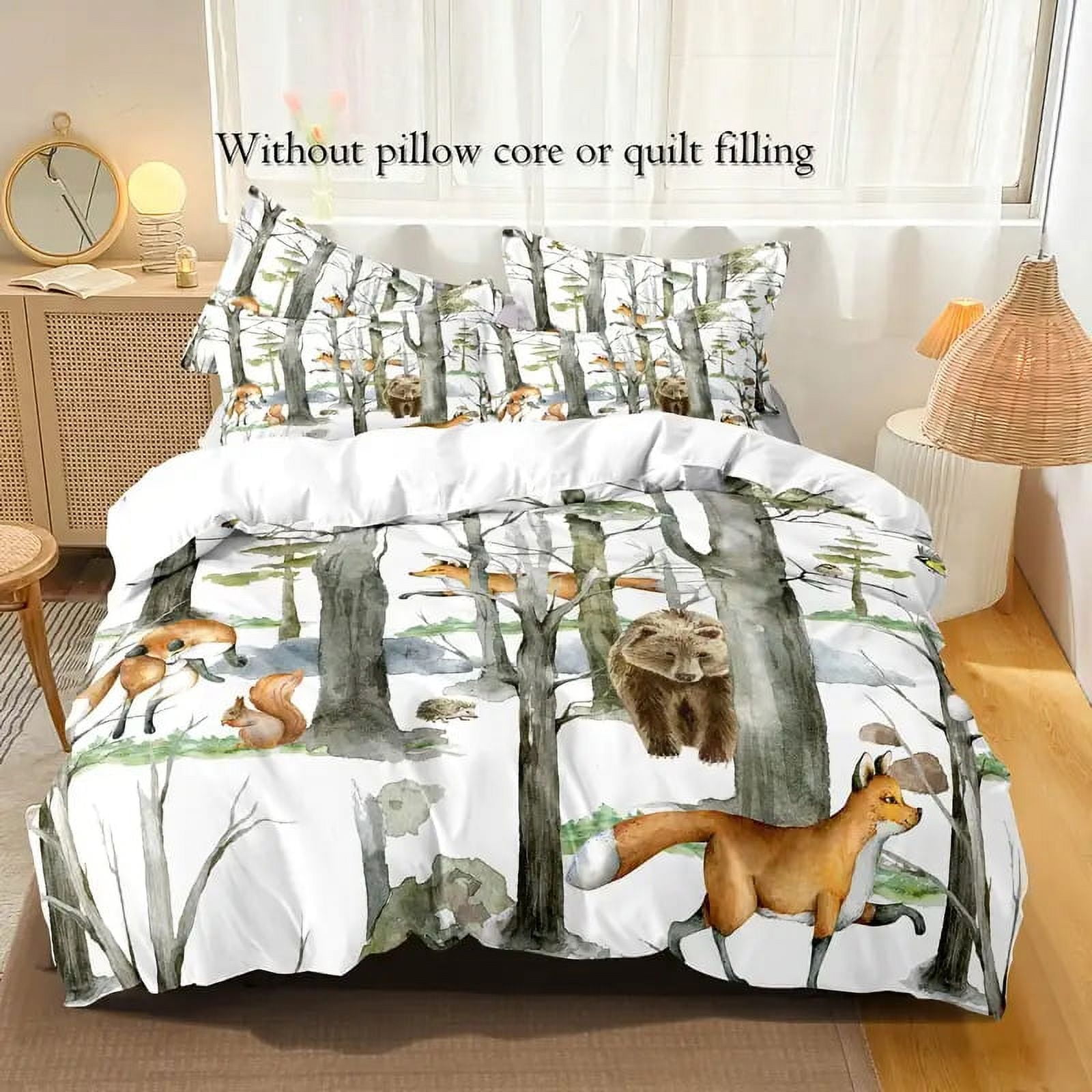 VAVIP Jungle Animal Bedding Set 3D White Down Duvet Cover Pillow Case ...